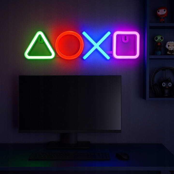 Neon LED DOXO – Gamingowa lampka dekoracyjna z symbolami PS | Compliment